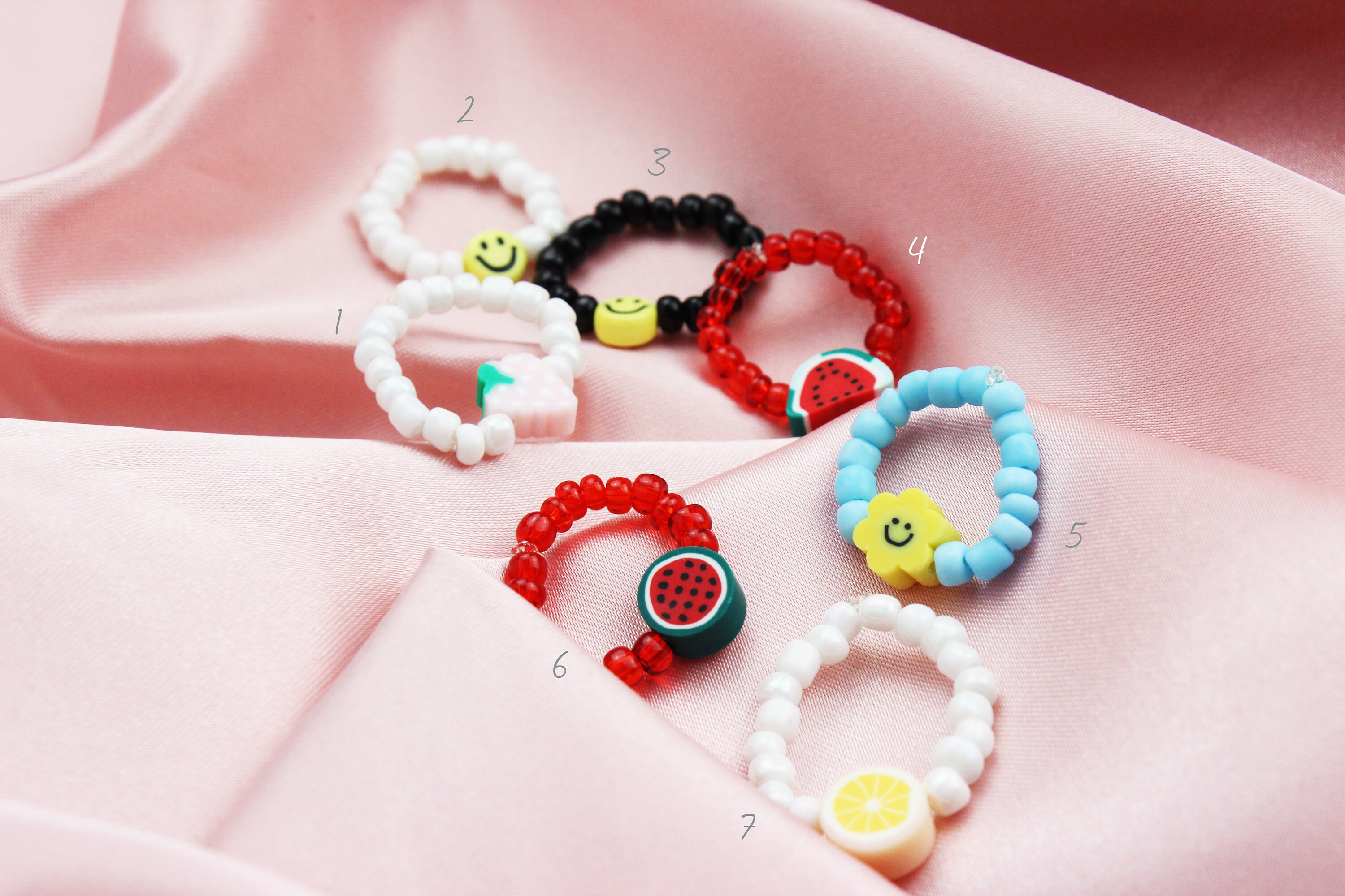 Smiley Face Ring, Flower Ring, Y2k Rings, Tik Tok Rings, Watermelon ...