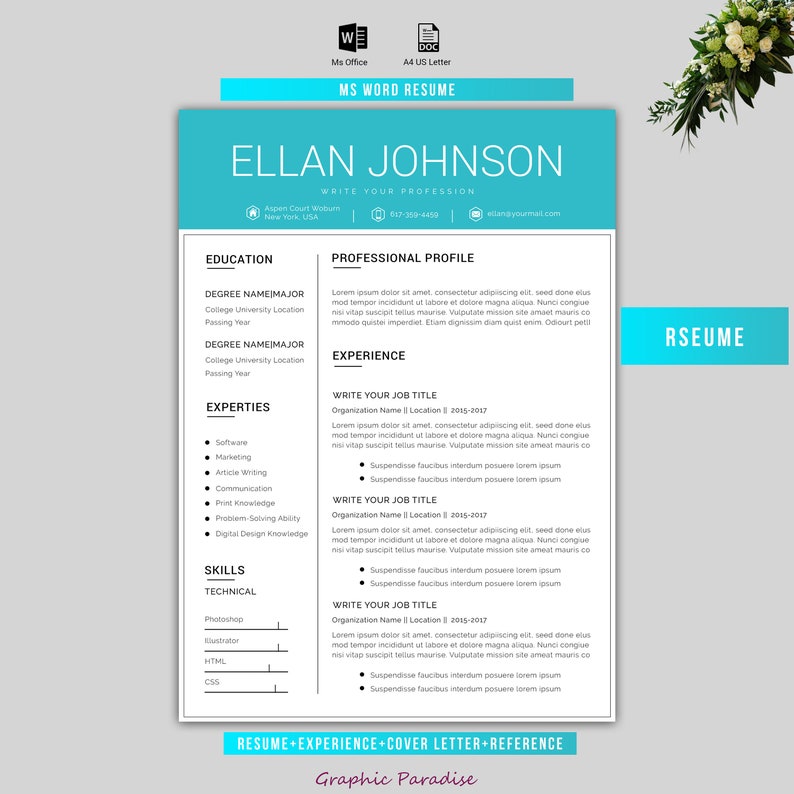 Resume Template Resume Writing Tips Creative Resume Modern Cv Free ...