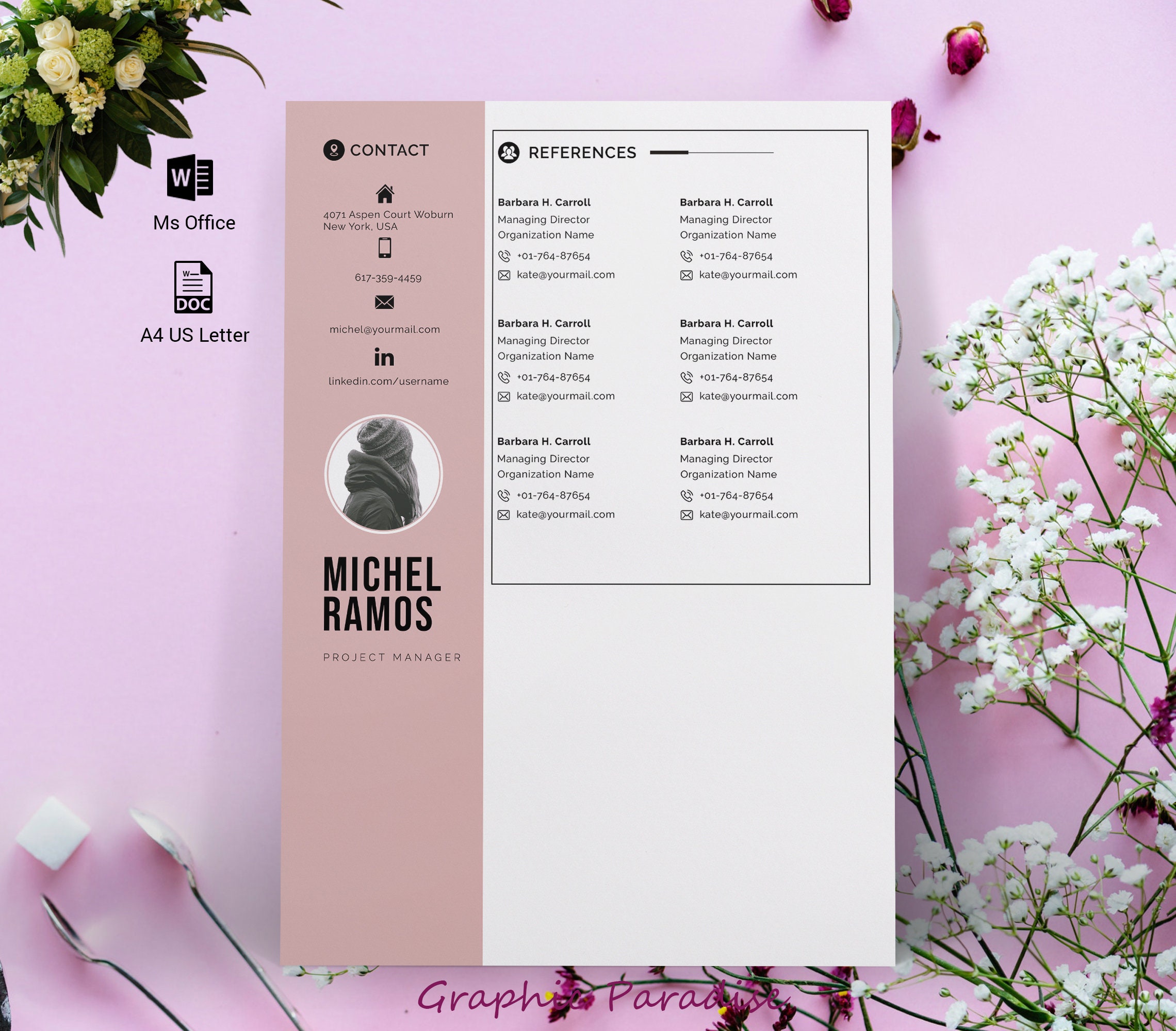 Resume Template Professional Microsoft Word Creative Resume Template ...