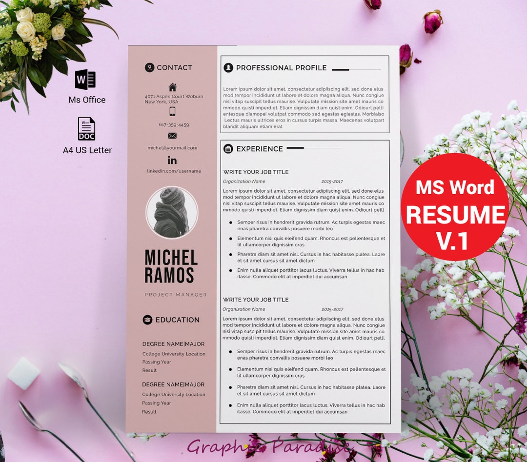 Resume Template Professional Microsoft Word Creative Resume Template ...