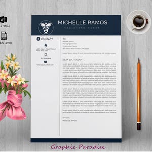 Nurse Resume/cv Template Medical Cover Letter Mac & PC Easy to Edit and ...