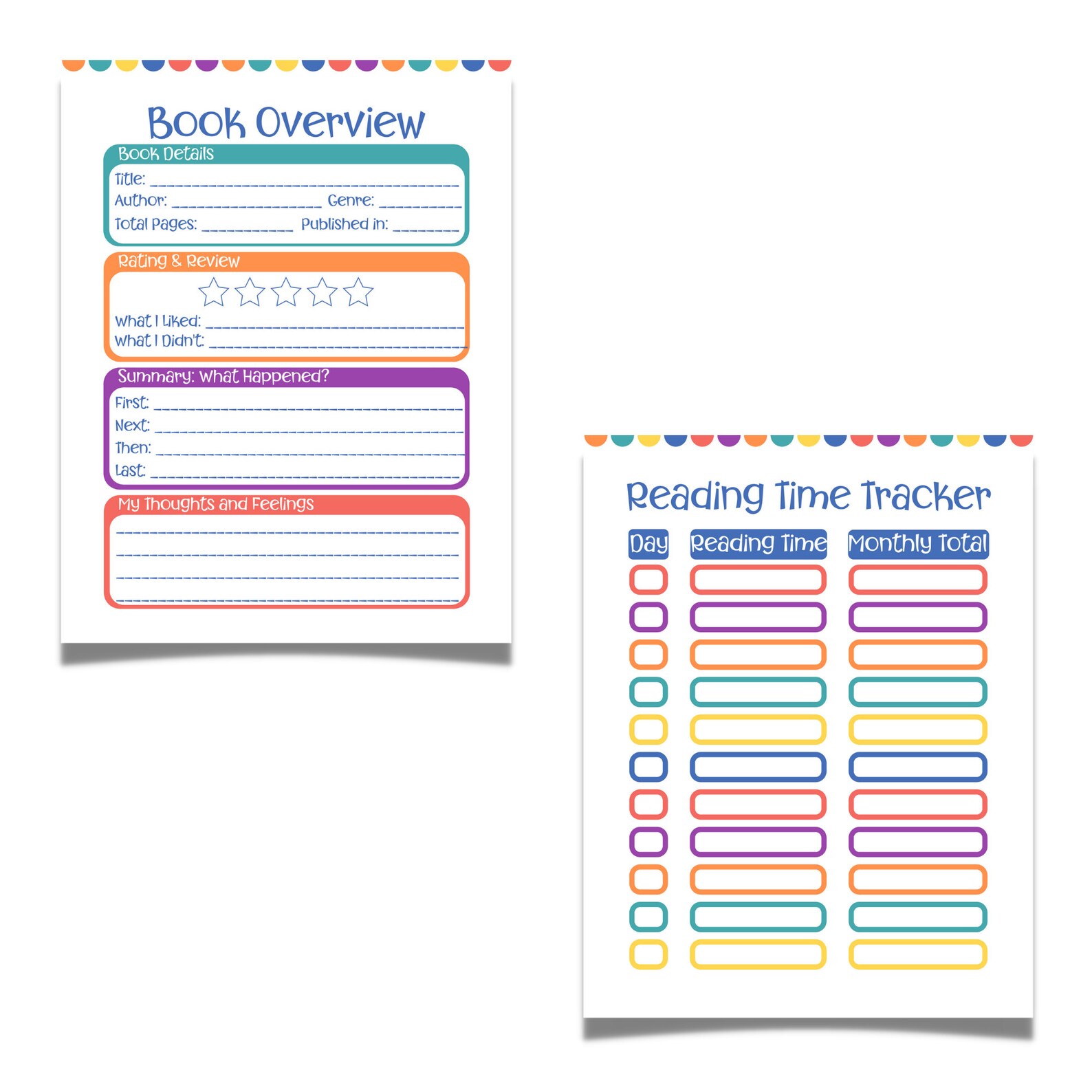 Reading Log Journal Bundle | Learning Worksheet Packet to Improve ...