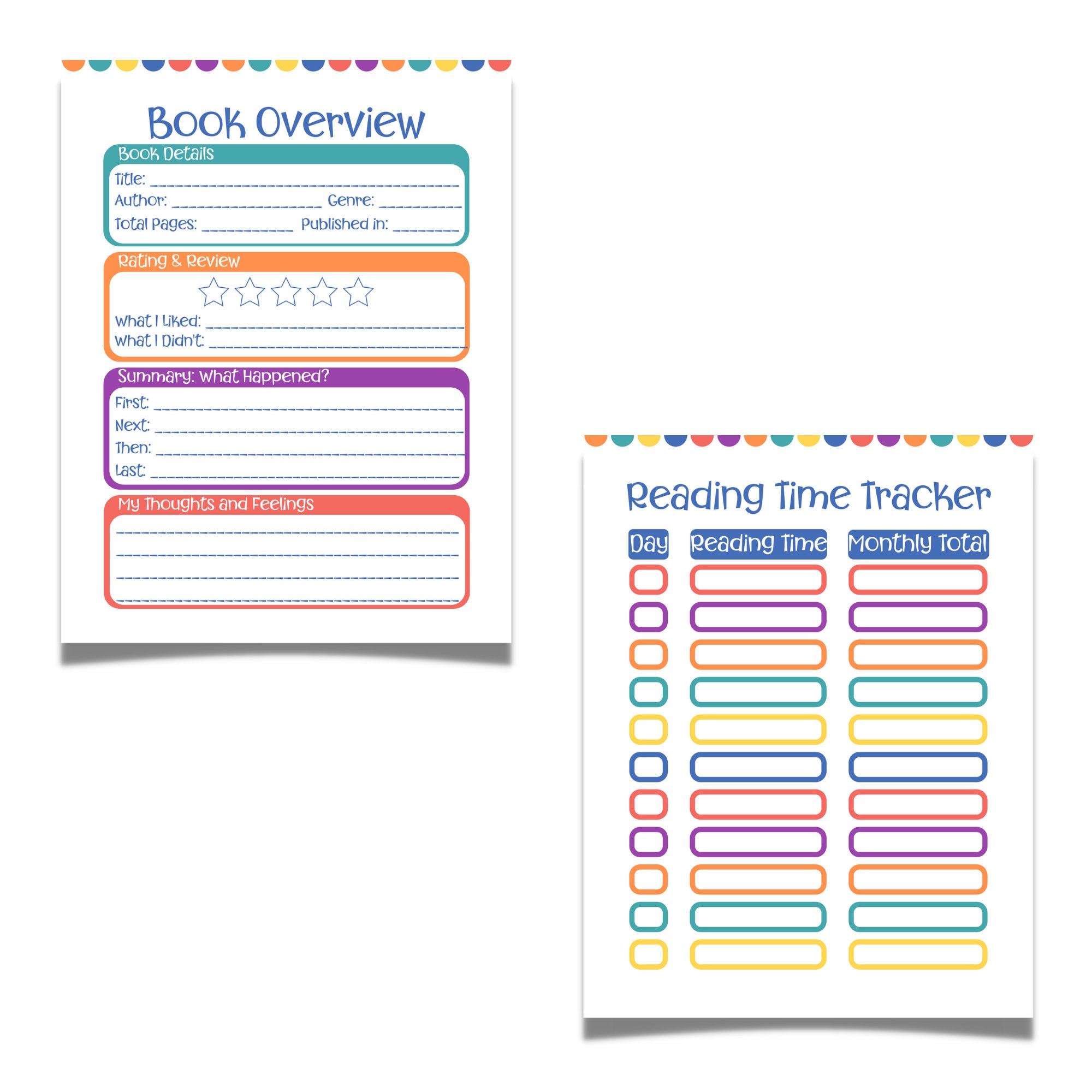 Reading Log Journal Bundle | Learning Worksheet Packet to Improve ...