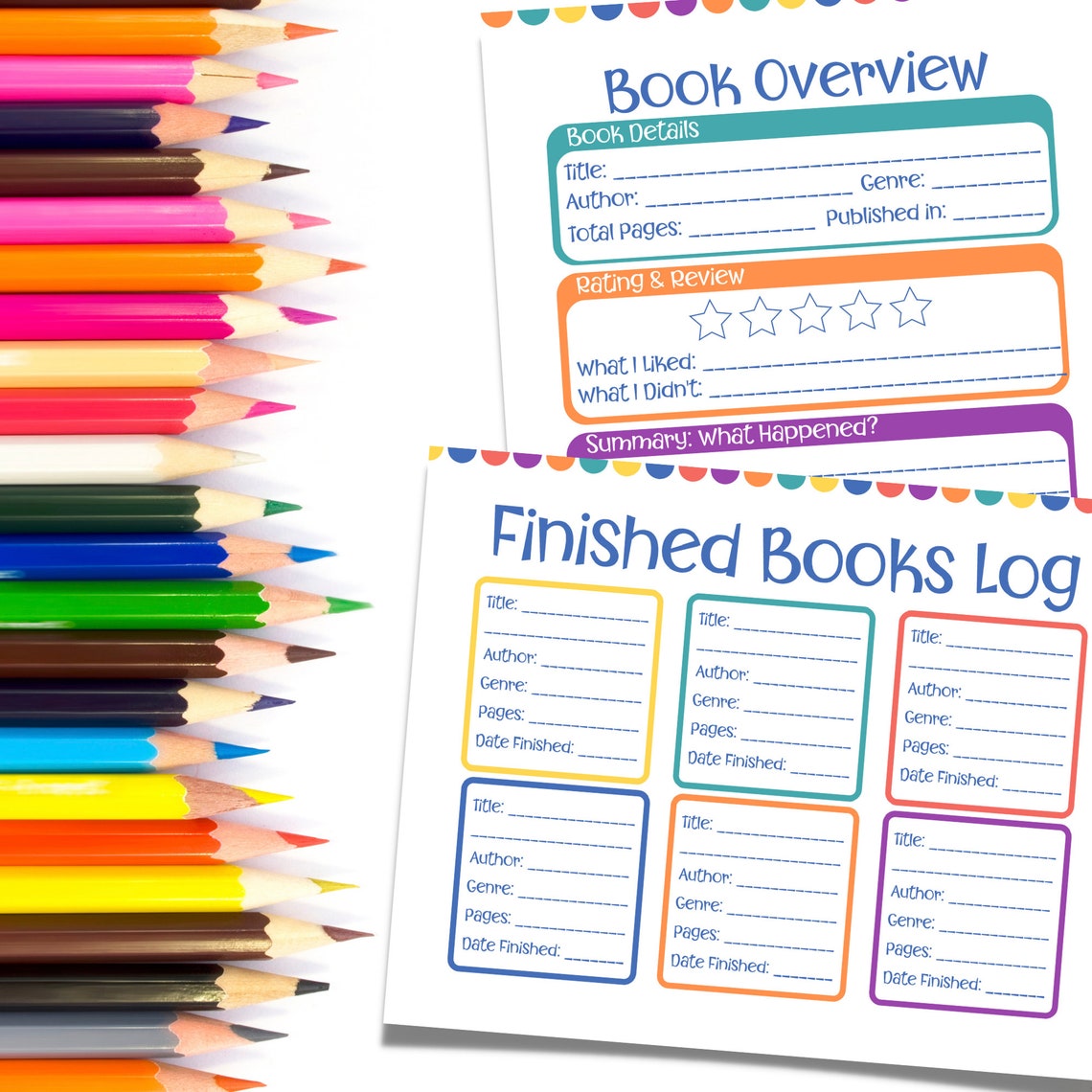 Reading Log Journal Bundle | Learning Worksheet Packet to Improve ...