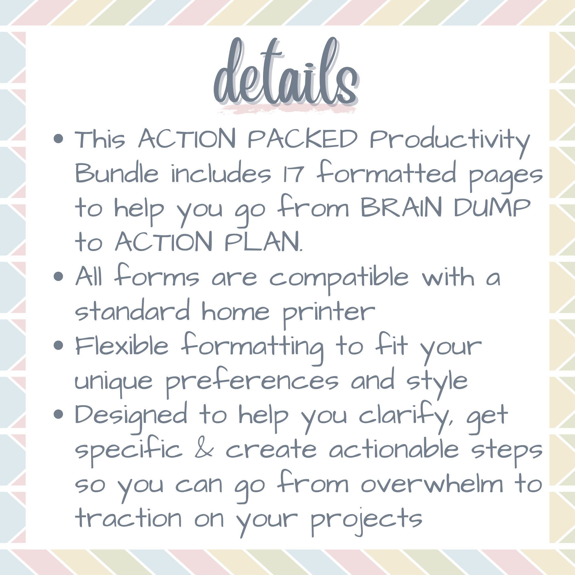 Productivity Workbook & Action Plan Bundle | From Brain Dump to Project ...