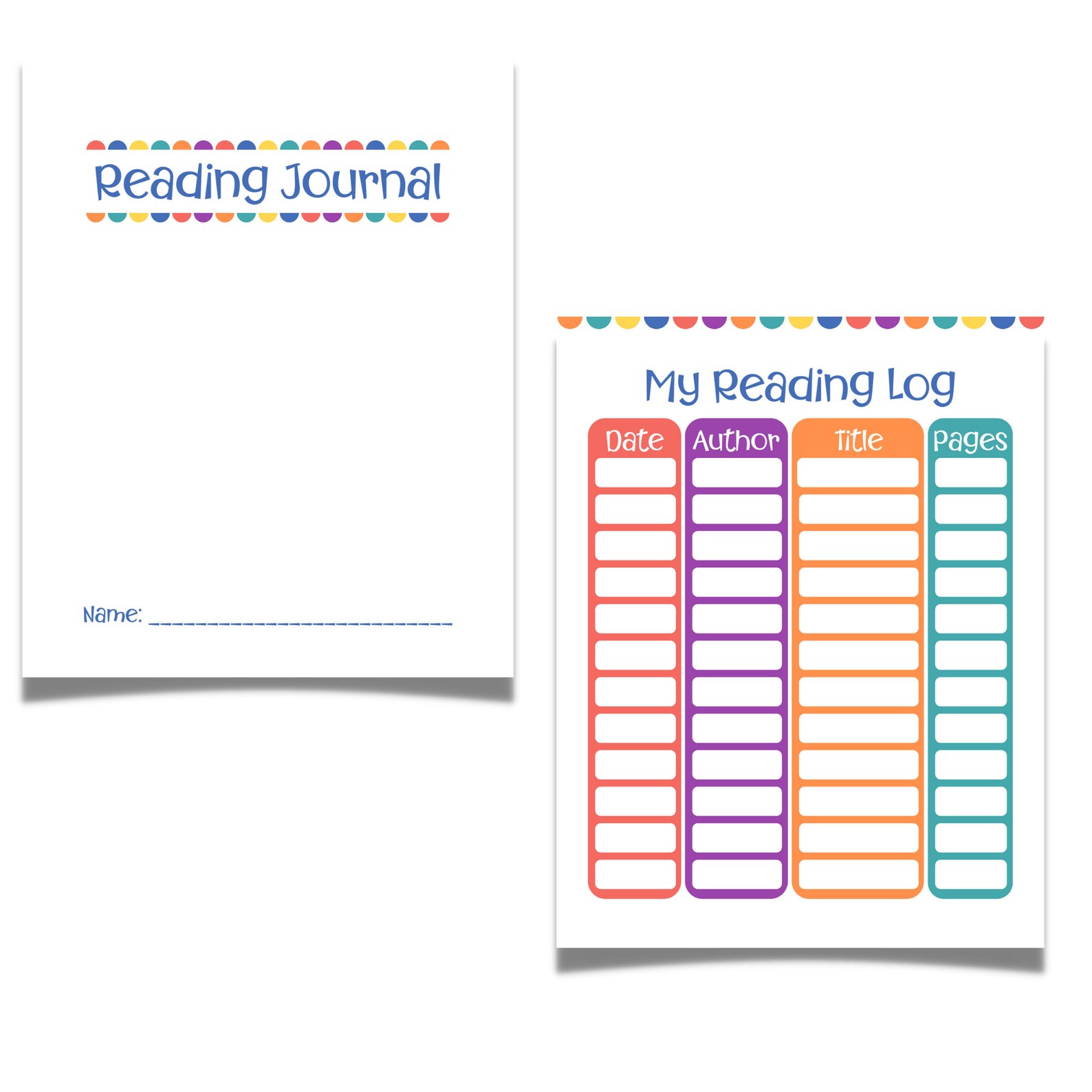 Reading Log Journal Bundle | Learning Worksheet Packet to Improve ...