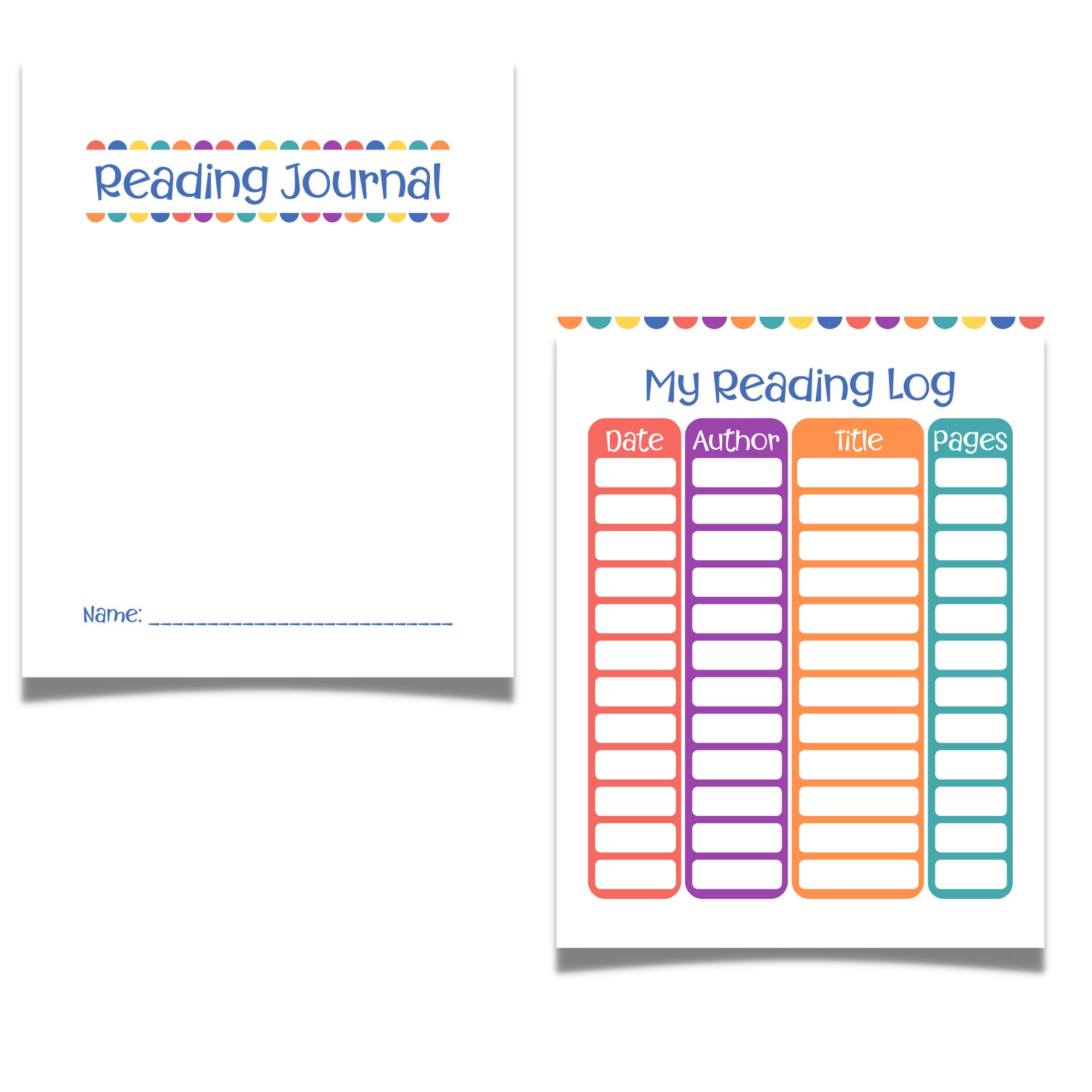 Reading Log Journal Bundle | Learning Worksheet Packet to Improve ...
