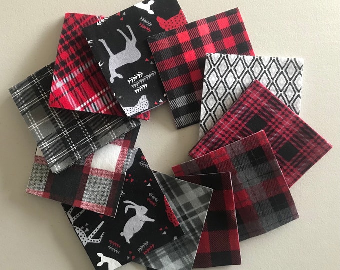 94 - 5” Flannel Rustic Oudoor Charm Pack, Flannel Squares, Outdoor ...