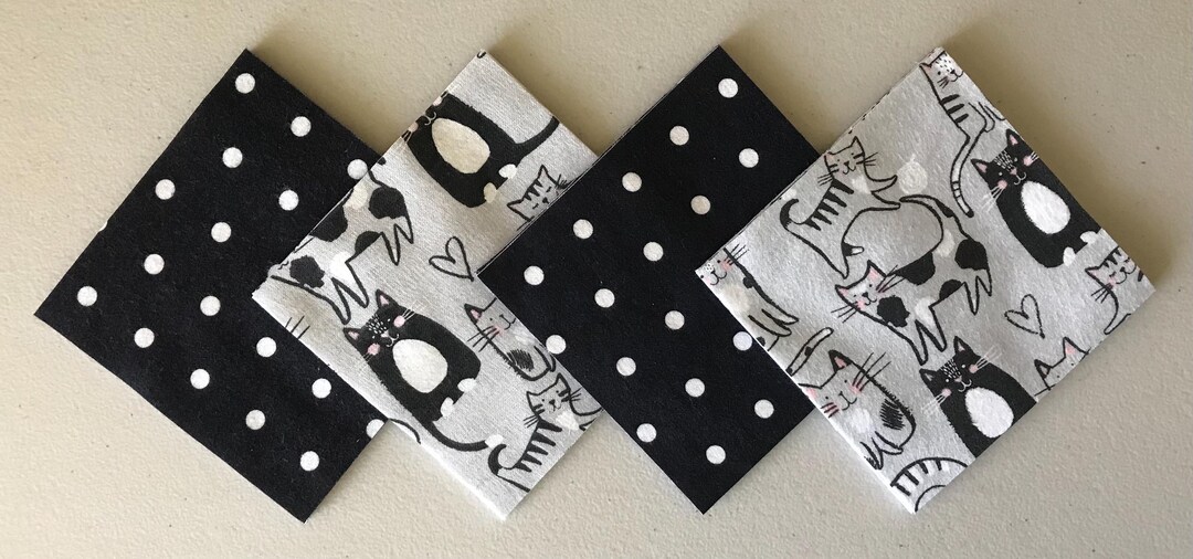 64 - 5” Flannel Cat Charm Pack, Pre-cut Flannel Squares, Rag Quilt ...