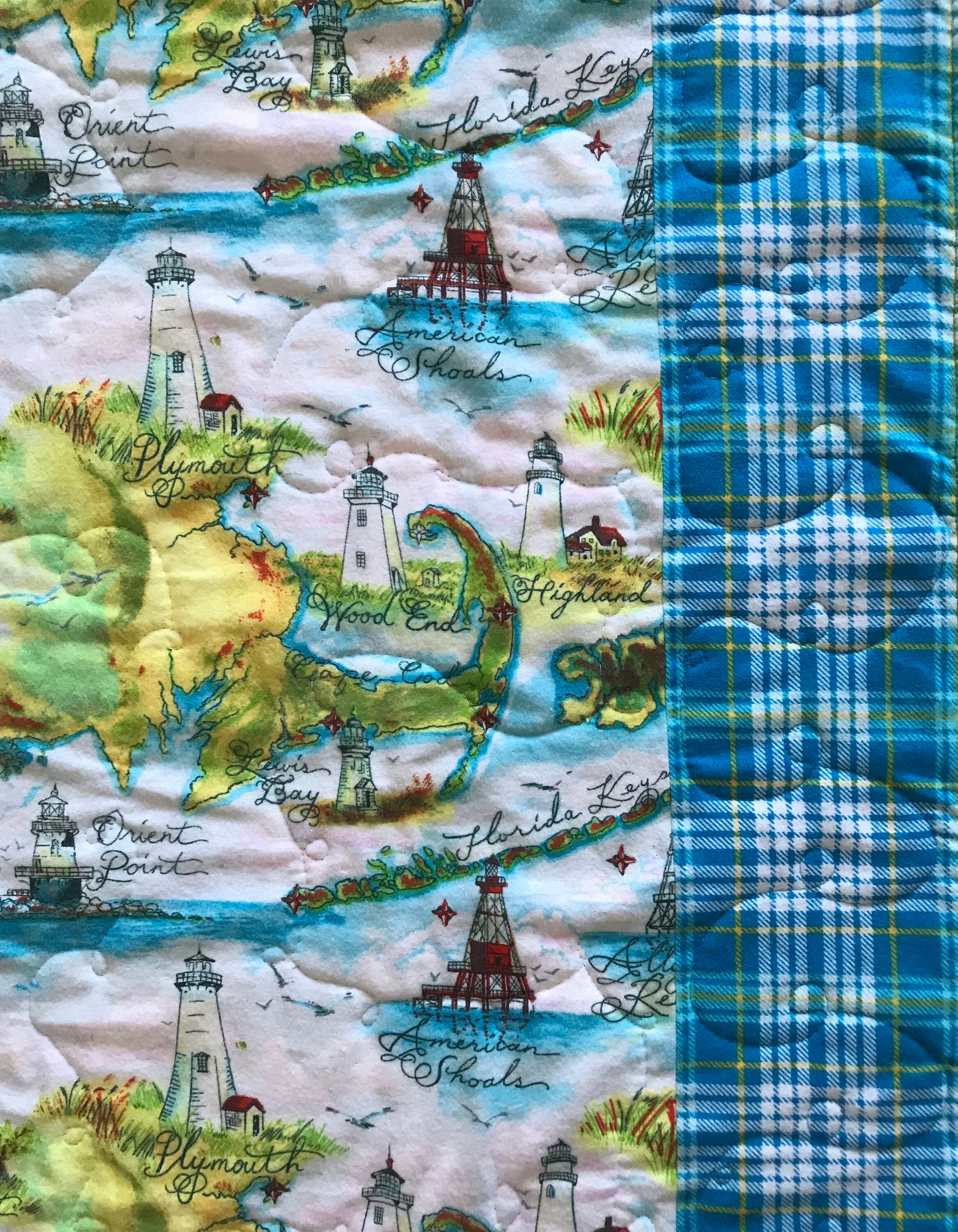 Flannel Lighthouse Quilt Lighthouse Blanket Lighthouse Throw - Etsy