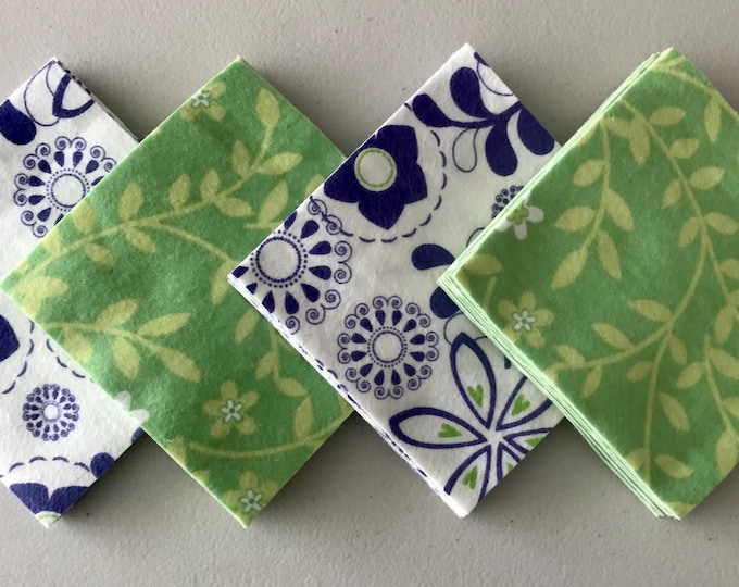 64 - 5” Flannel Floral Charm Pack, Pre-cut Flannel Squares, Daisy Charm ...