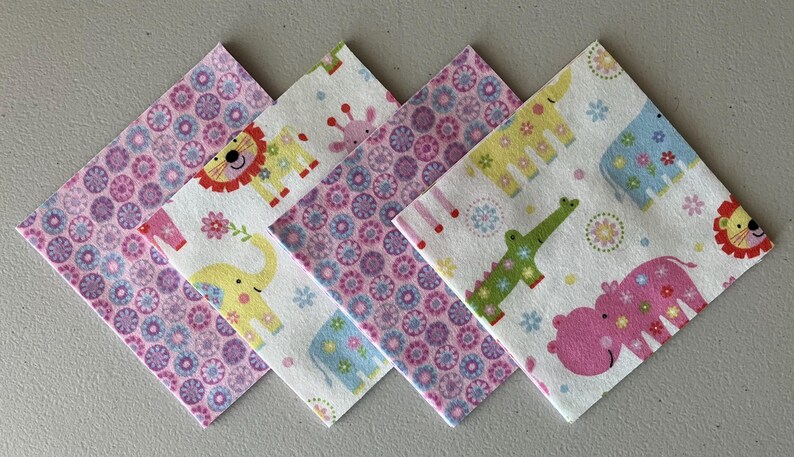 64 - 5” Flannel Jungle Animals Charm Pack, Pre-cut Flannel Squares, Rag ...
