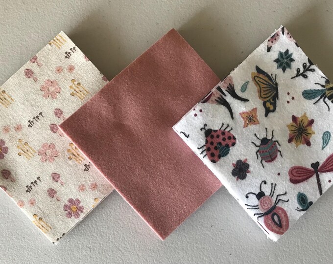 48 - 5” Flannel Floral Bug Charm Pack, Pre-cut Flannel Squares ...