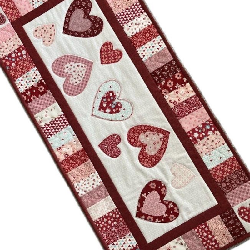 Blue Hearts Table Runner - Etsy UK