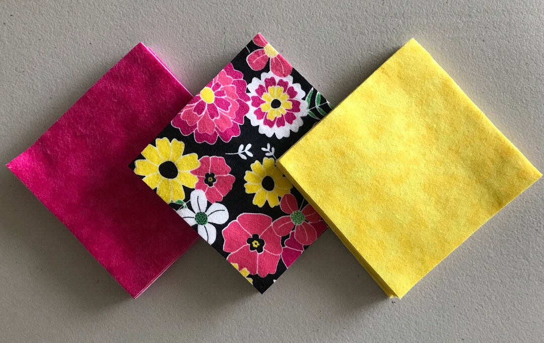 48 - 5” Flannel Floral Charm Pack, Pre-cut Flannel Squares, Rag Quilt ...