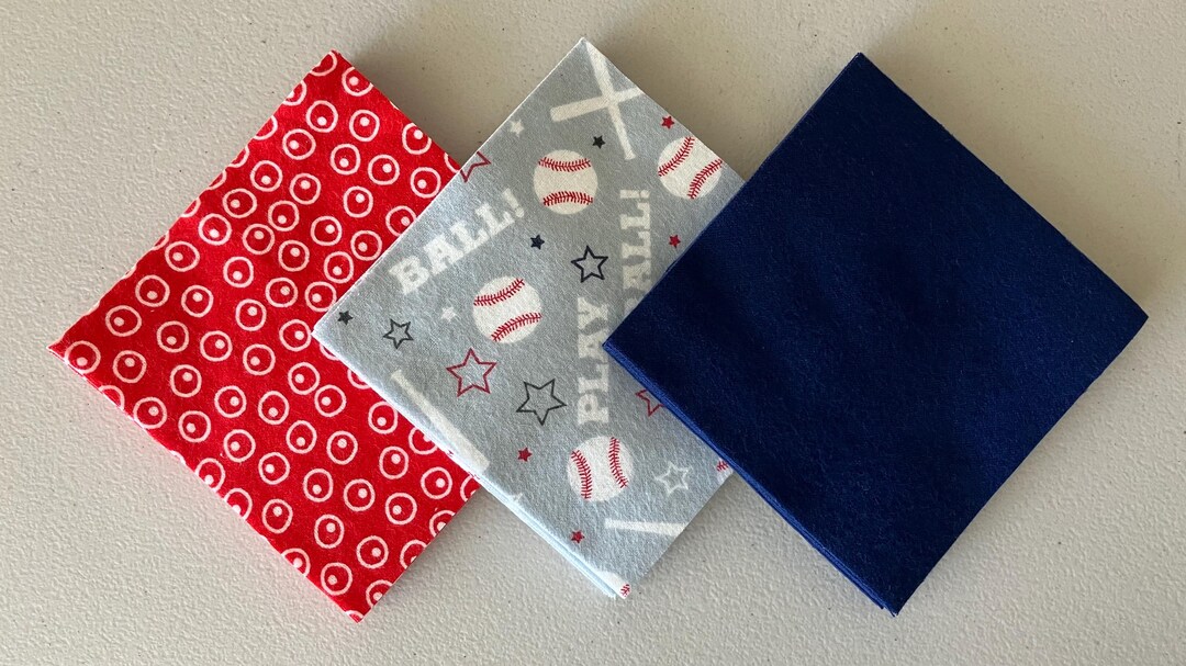 48 - 5” Flannel Baseball Charm Pack, Pre-cut Flannel Squares, Rag Quilt ...