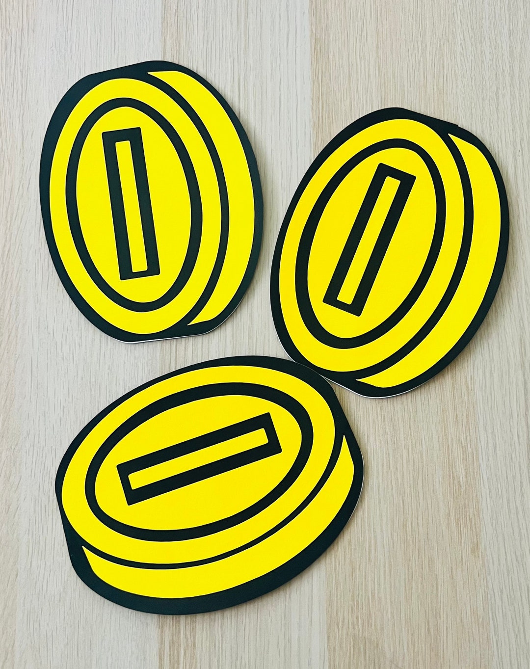 12 Inches Mario Coins Cutouts, Mario Party Decoration, Coins Wall Decor ...