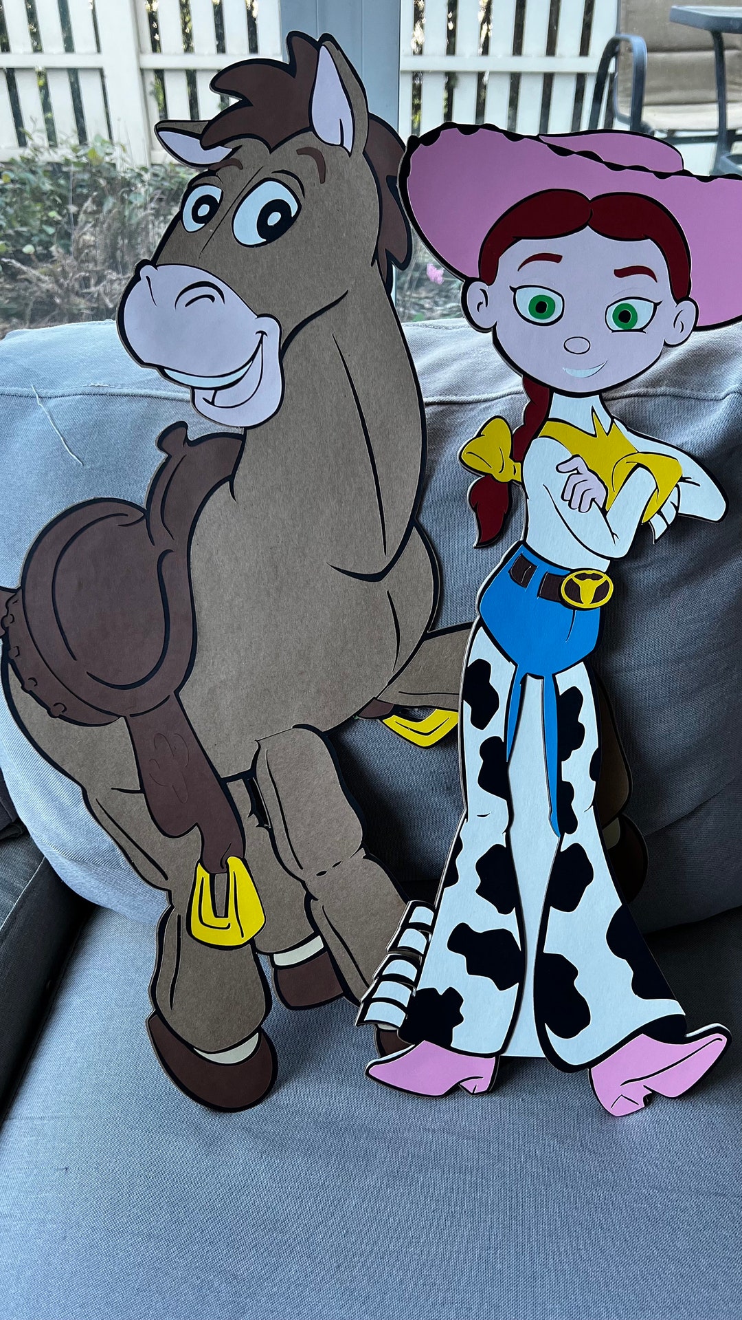 Pink Jessie Cowgirl and Horse Backdrop, Pink Toy Story Party Decoration ...