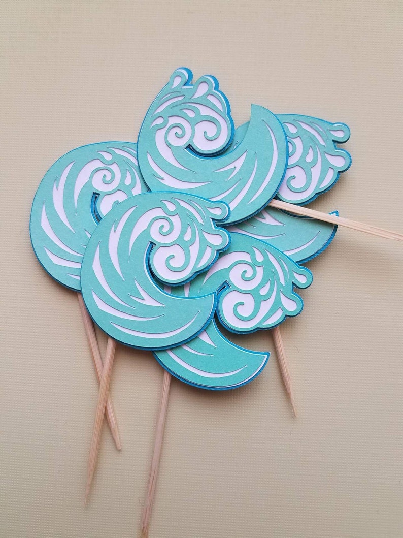 Set of 12 Ocean Waves Topper Summer Wave Topper Beach Theme - Etsy