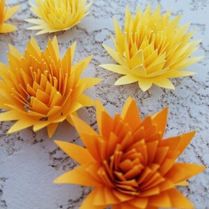 Set of 10 Shades of Yellow Small Paper Flowers, 3D Flowers, Wedding ...