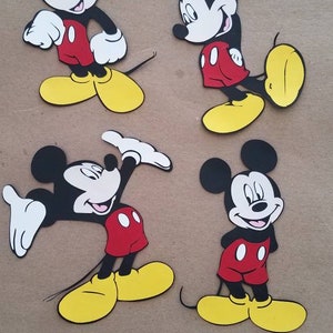 Set of 8 Mickey Mouse, Mickey Die Cuts, Mickey Centerpiece, Wall Decal ...