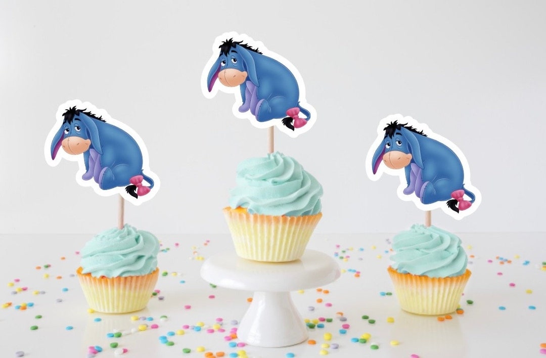 Eeyore Cupcake Toppers, Tigger and Friends Theme Party, Pooh, Tigger ...