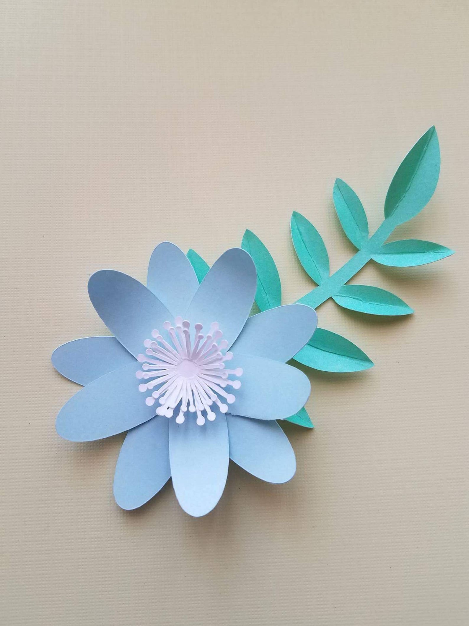 Set of 12 Small Blue Paper Flowers Table Flower Decor Blue - Etsy