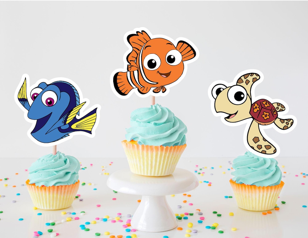 Set of Nemo Fish Cupcake Toppers, Under the Sea Party Decoration, Fish ...