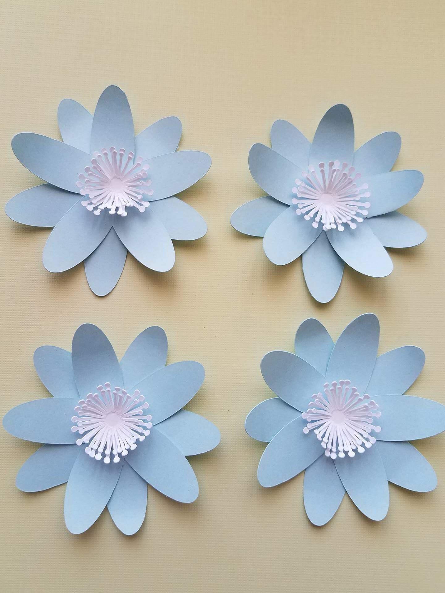 Set of 12 Small Blue Paper Flowers Table Flower Decor Blue - Etsy
