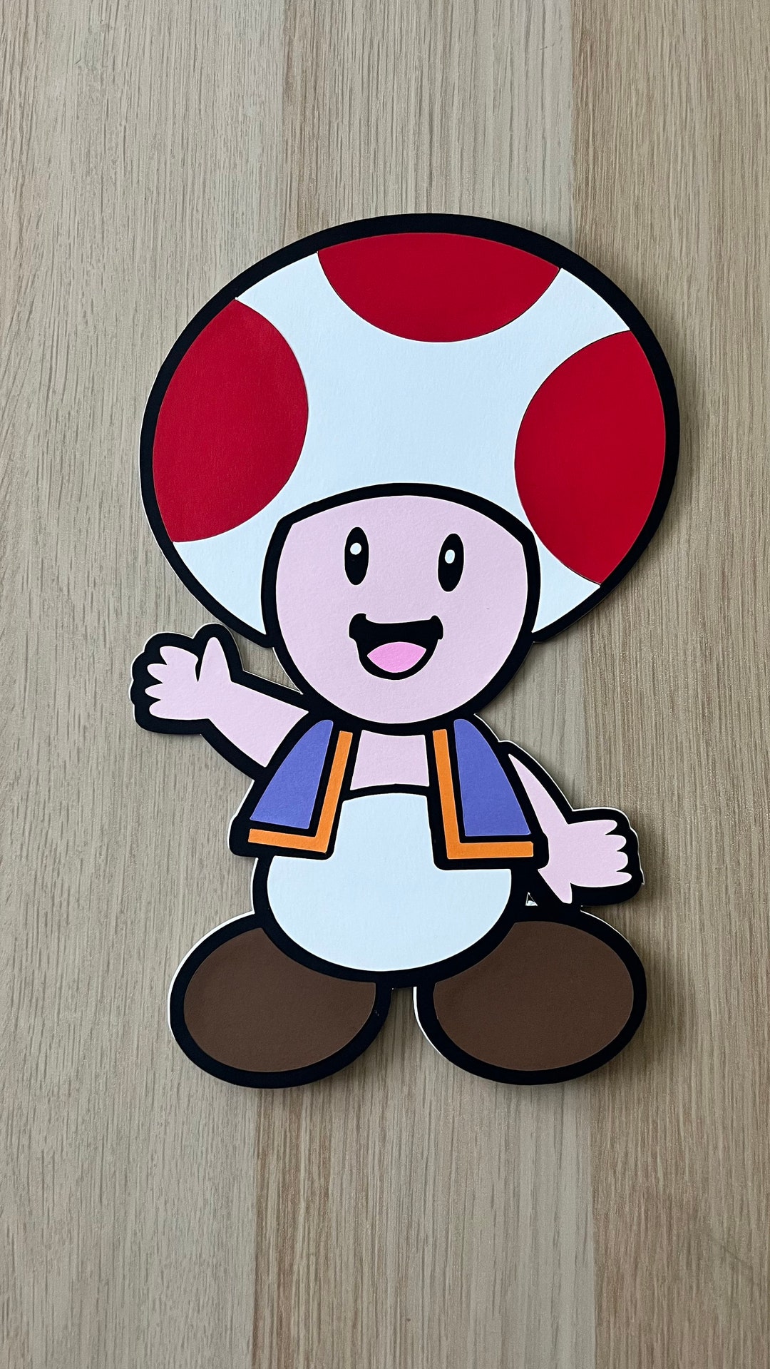 12 Inches Toad Mario Cutouts, Mario Party Decoration, Mushrooms Cutouts ...