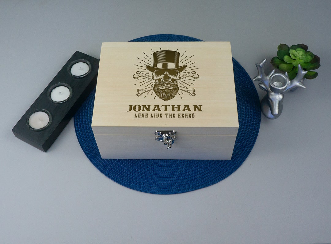 Personalised Beard Care Storage Box. Male Grooming Manscaping Accessory ...