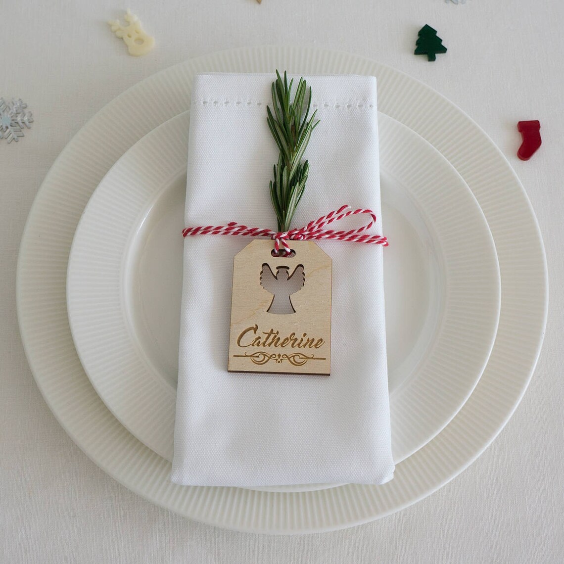 3x Personalised Wooden Parcel Tags. Laser Engraved Retro Style Name ...