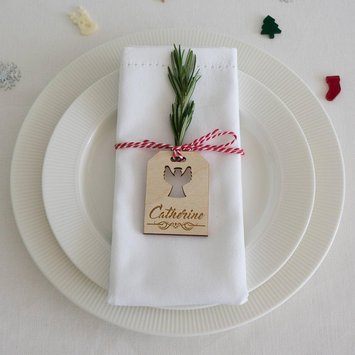 3x Personalised Wooden Parcel Tags. Laser Engraved Retro Style Name ...