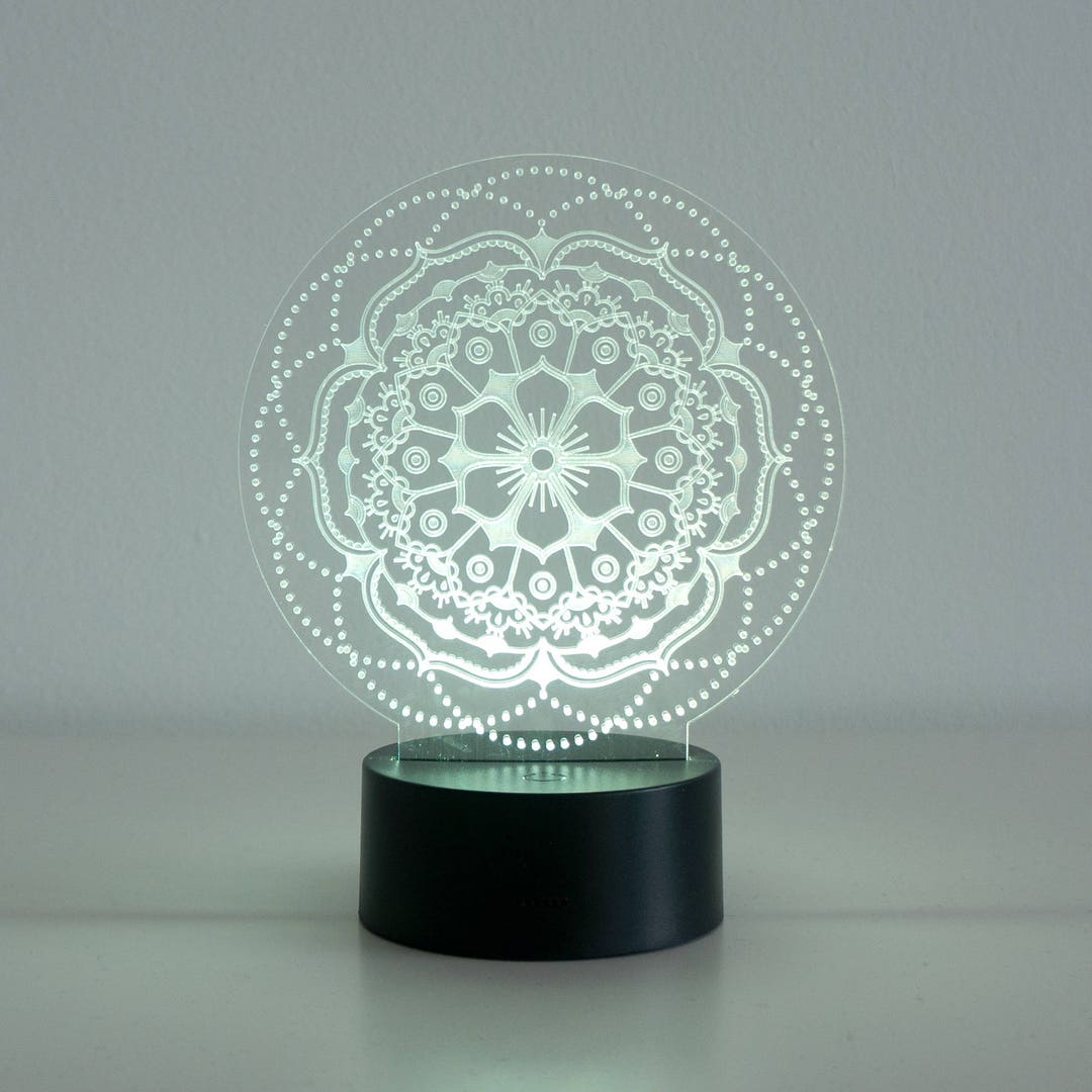 Flower LED Lamp. Mandala Light up LED Sign. Living Room Decor. Spritual ...