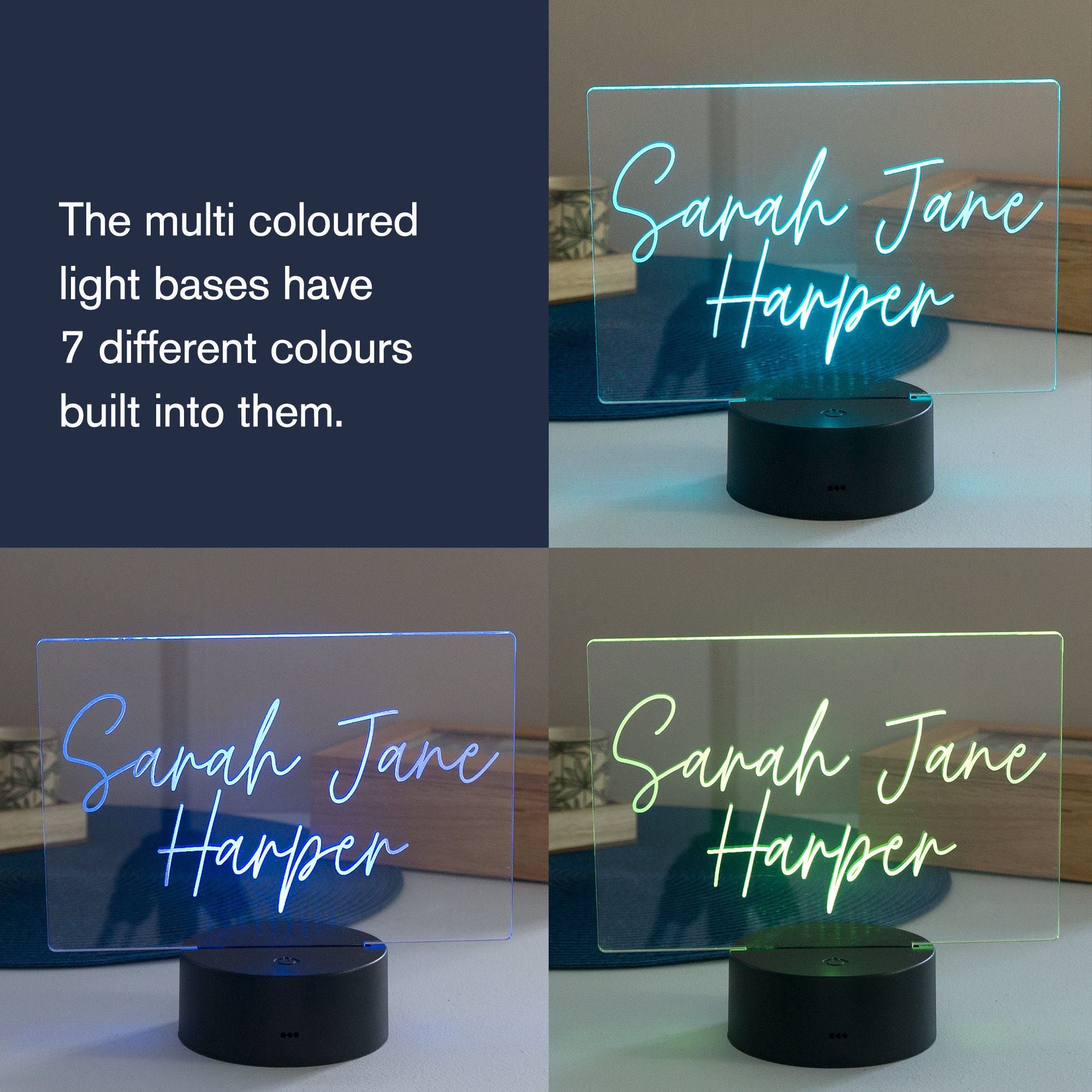 Personalised LED name sign. Custom engraved bedroom name | Etsy