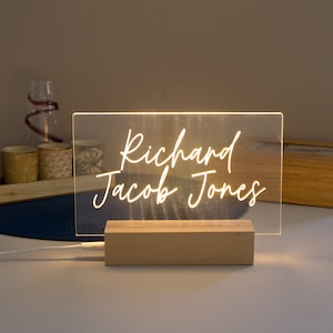 Personalised LED Name Sign. Custom Engraved Light up Name - Etsy