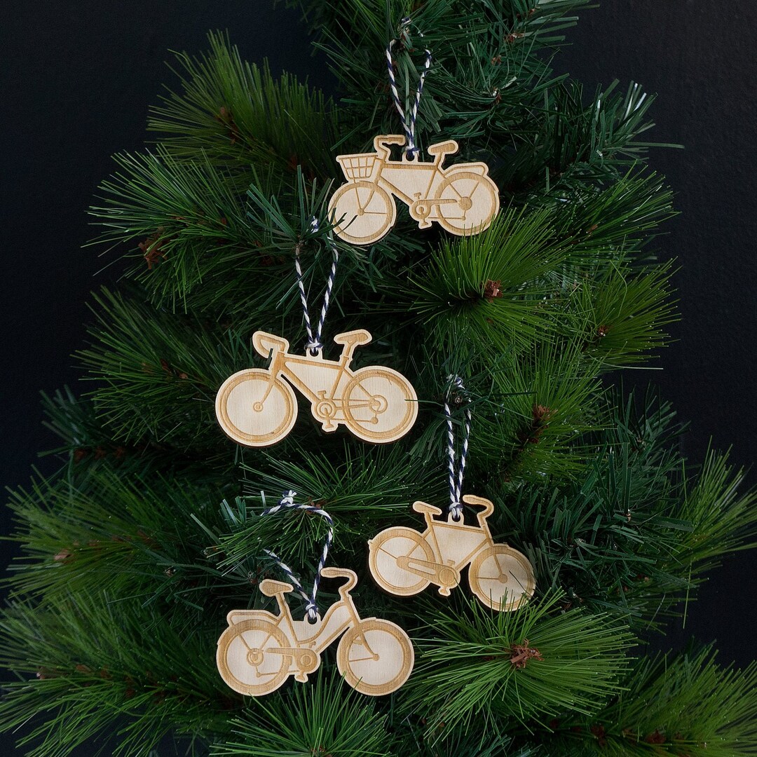 Bicycle Wooden Hanging Christmas Decorations. Xmas Tree - Etsy UK