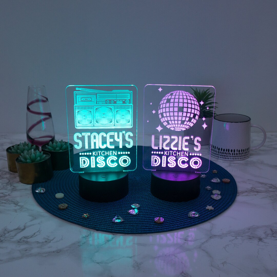 Personalised Mother’s Day Gift. Multi Colour Kitchen Disco Light up ...