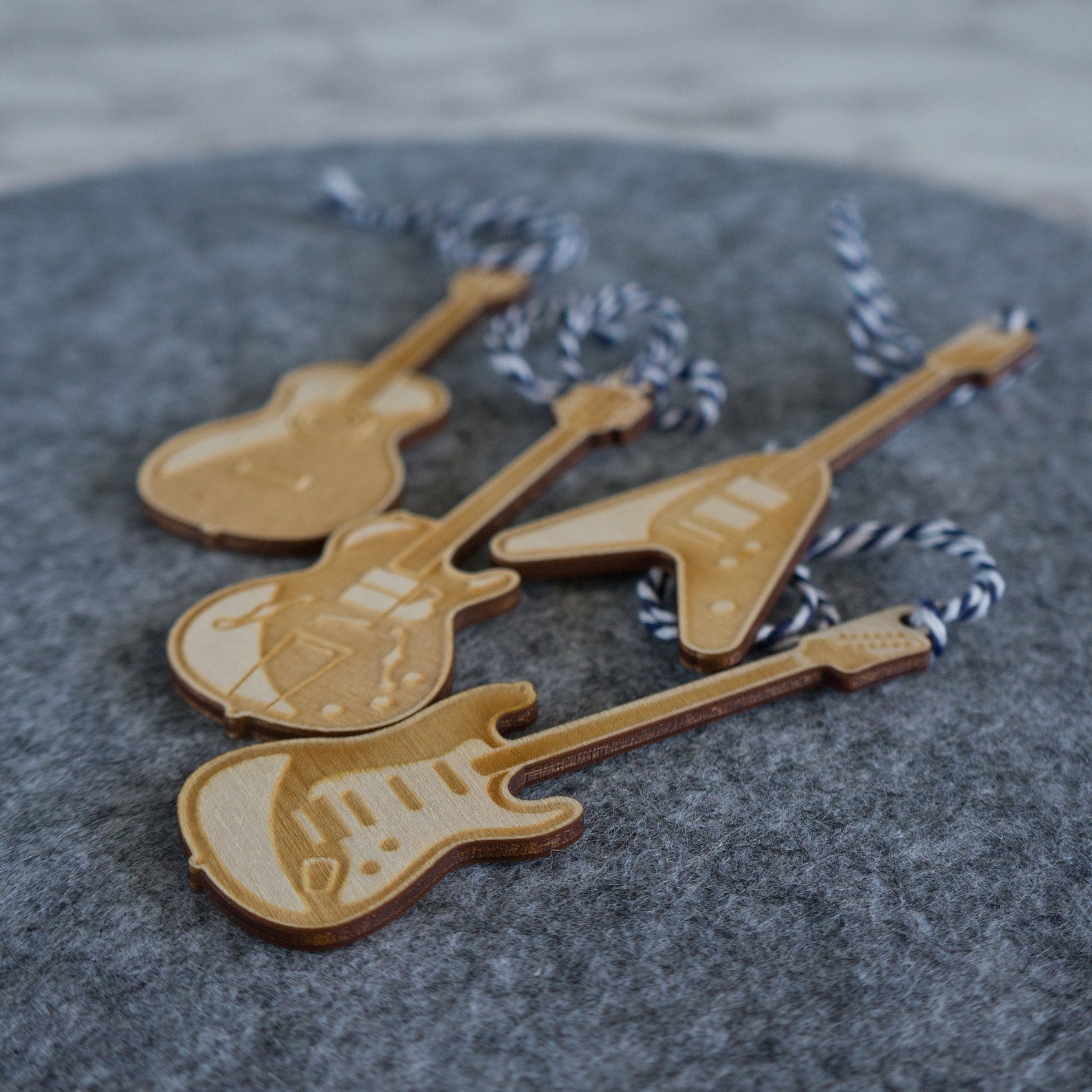 Guitar Decorations. Wooden Christmas Tree Decorations. - Etsy UK