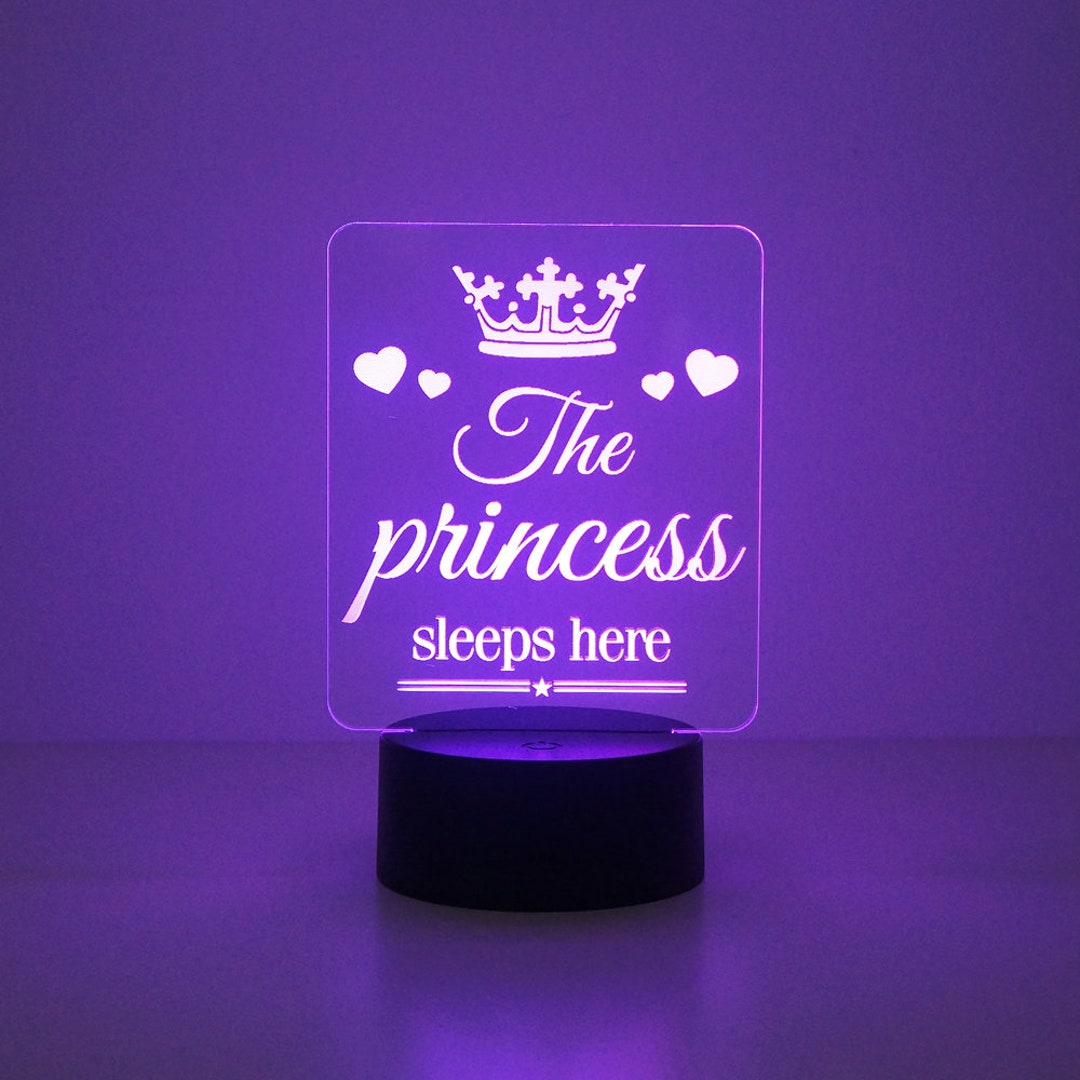 Princess Night Light Sign. Multi Colour LED Name Plaque Sign. Princess ...