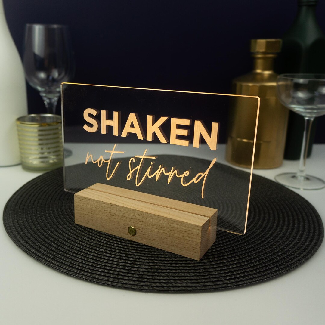 Personalised Mini Bar Light up Sign. Rechargeable Wireles Home Pub ...