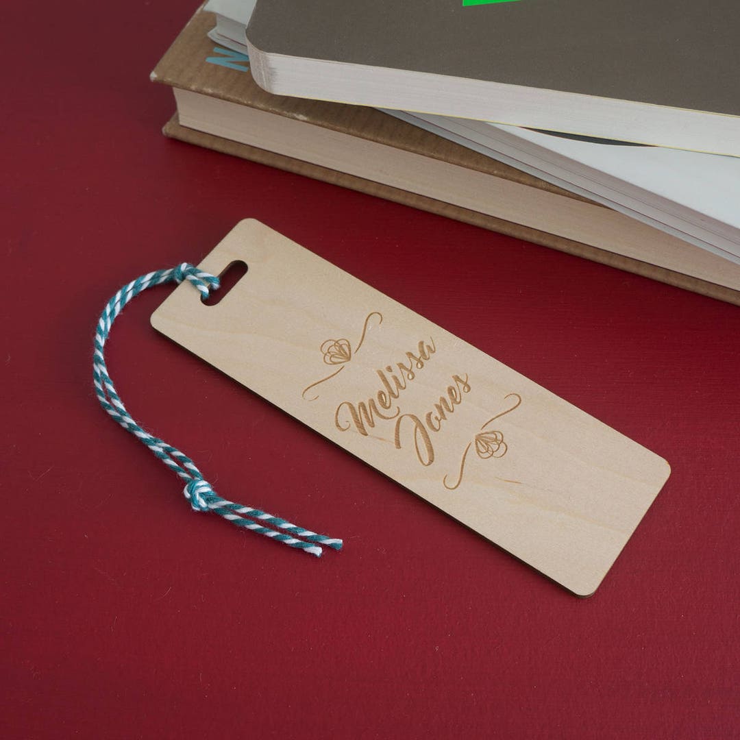 Personalised Bookmark. Engraved Wooden Bookmark With Cursive Script ...