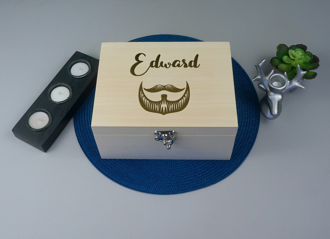 Mens Grooming Beard Accessory Box. Mens Beard Grooming Personalised ...