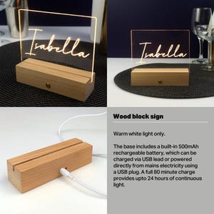 Custom Small Neon Name Sign. Rechargeable Wireless Light up LED Name ...