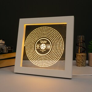 Personalised 18th Birthday Music Lover Gift. Custom Engraved Light LED ...