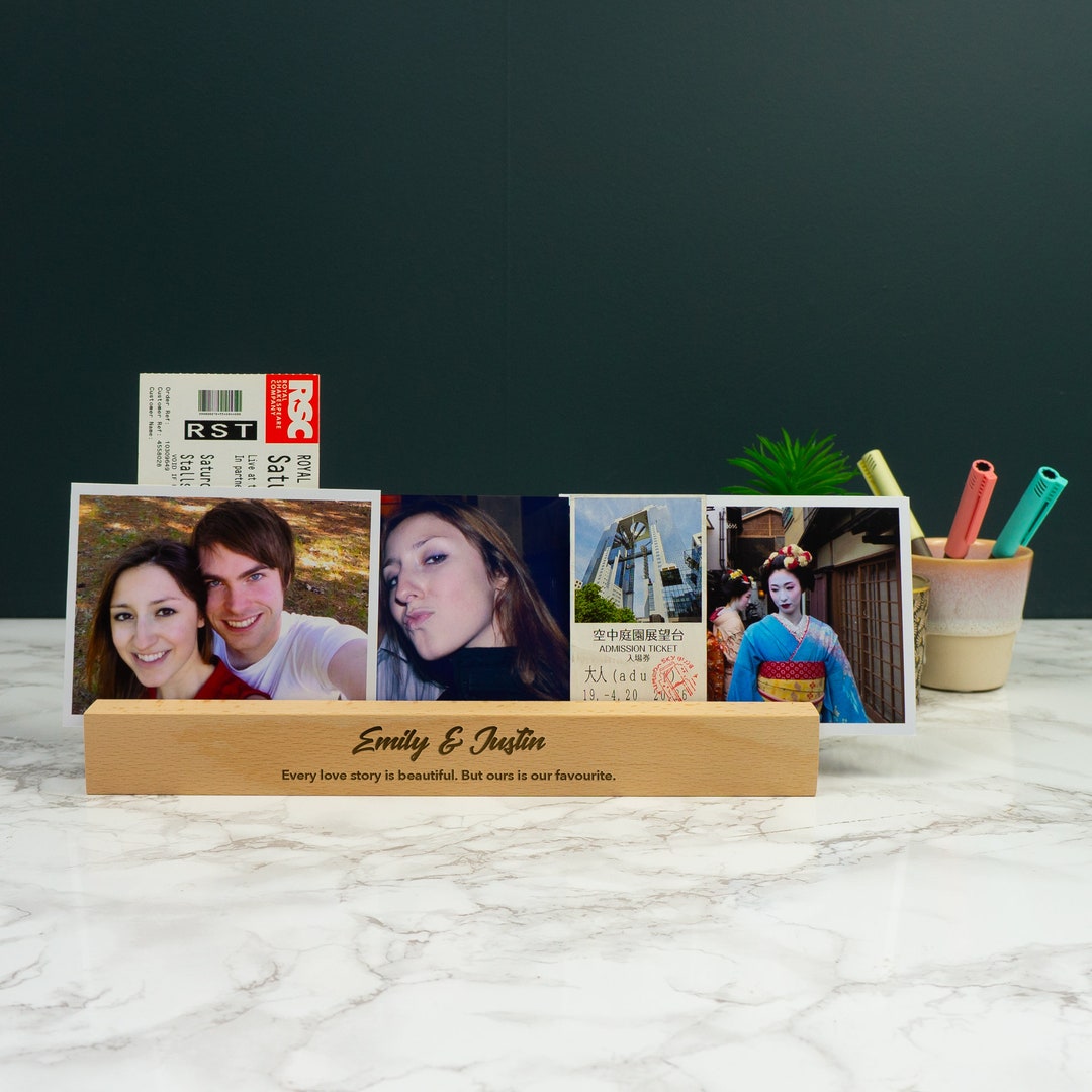 Gift for Couples Photograph Print Display Block for Home Office Desk ...