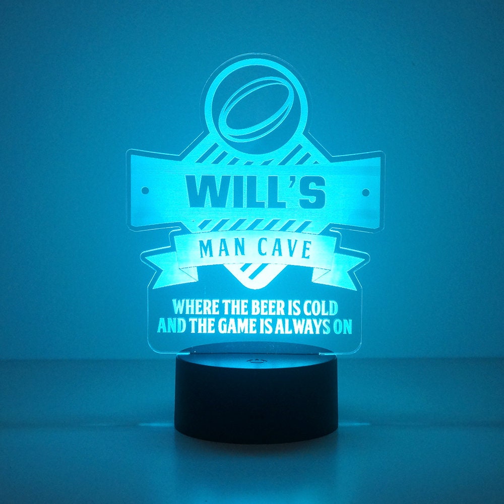 Custom rugby fan light up sign. Rugby sport TV room light. Man | Etsy