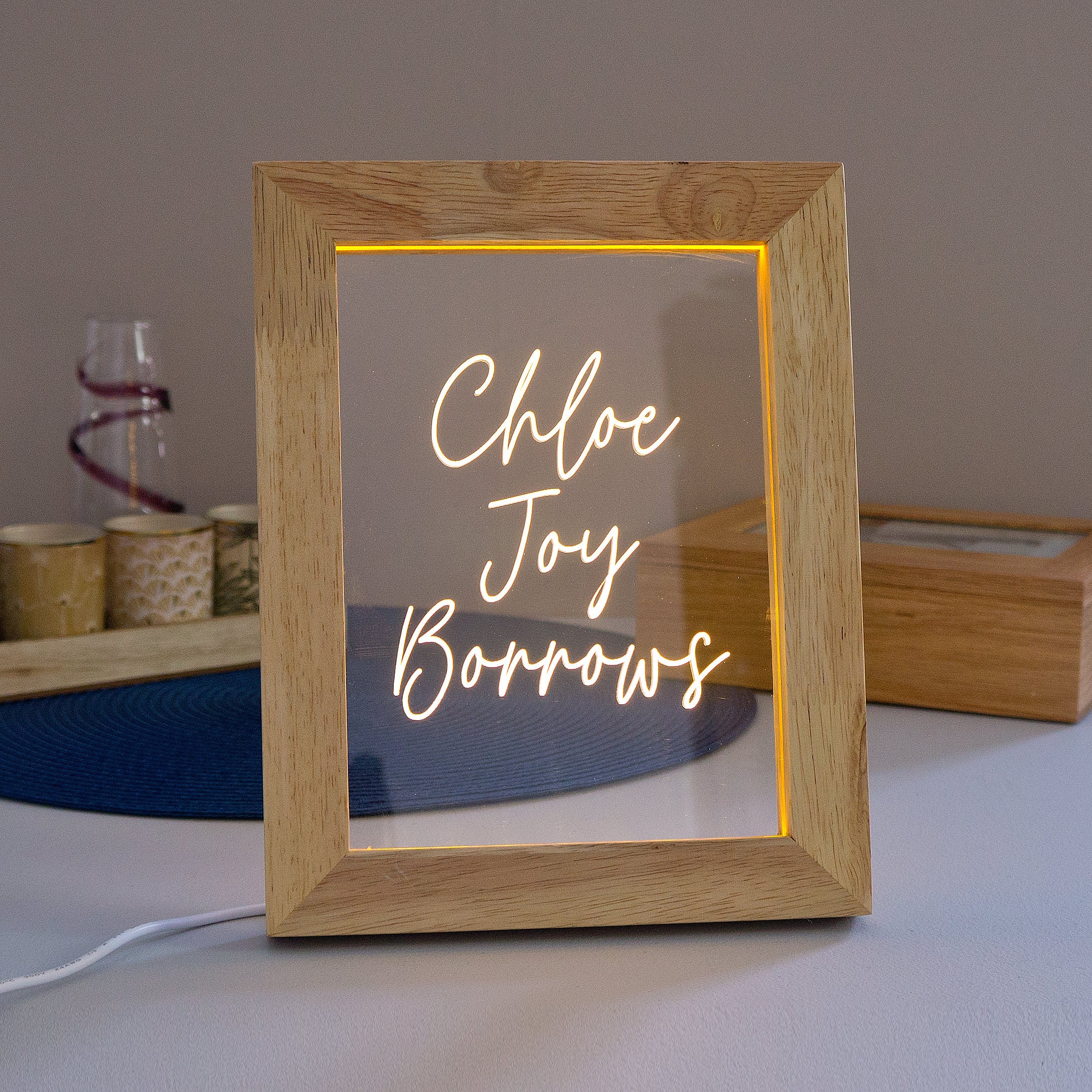 Personalised LED Name Sign. Custom Engraved Light up Name - Etsy UK