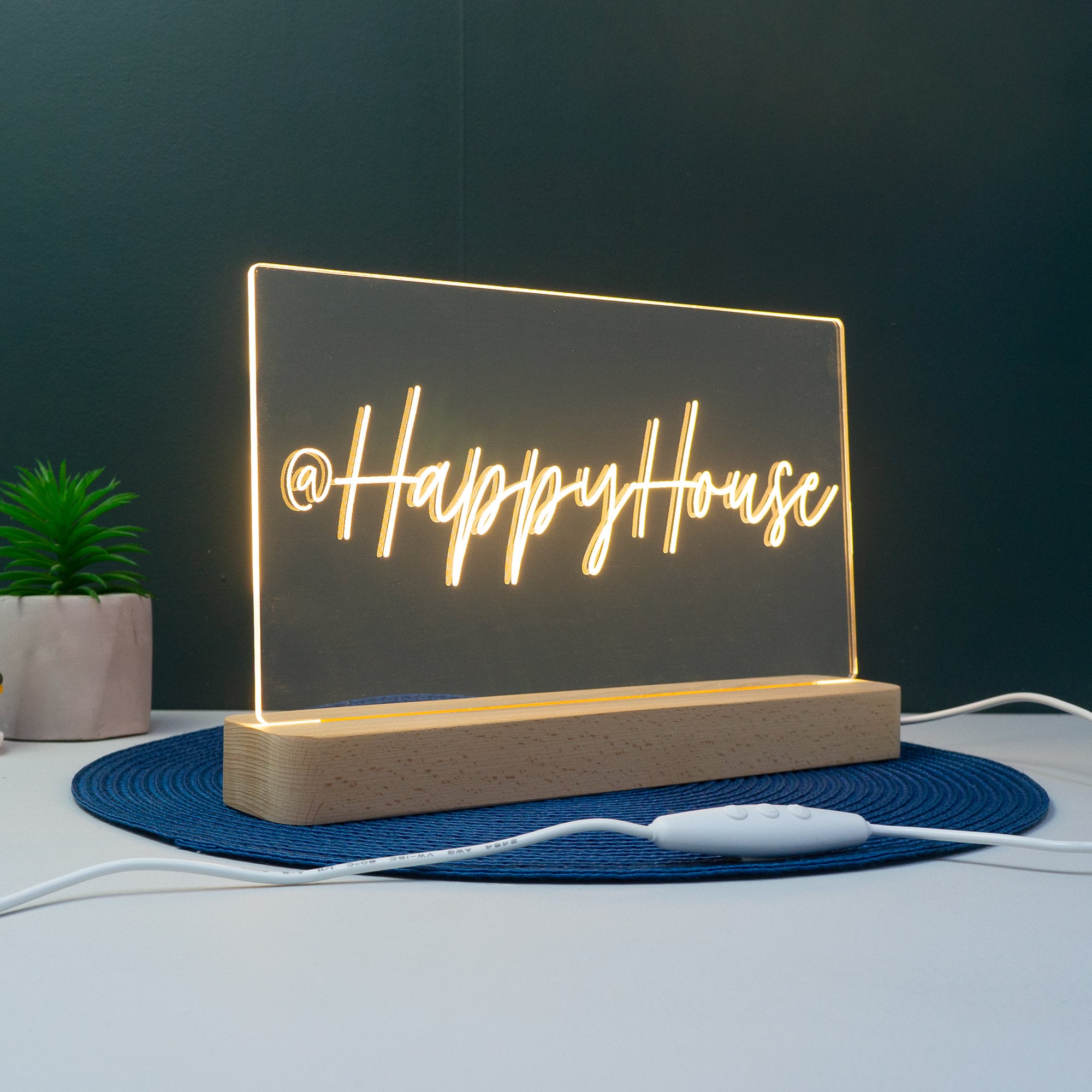 Custom Light up LED Name Sign. Personalised Text Acrylic Slide ...
