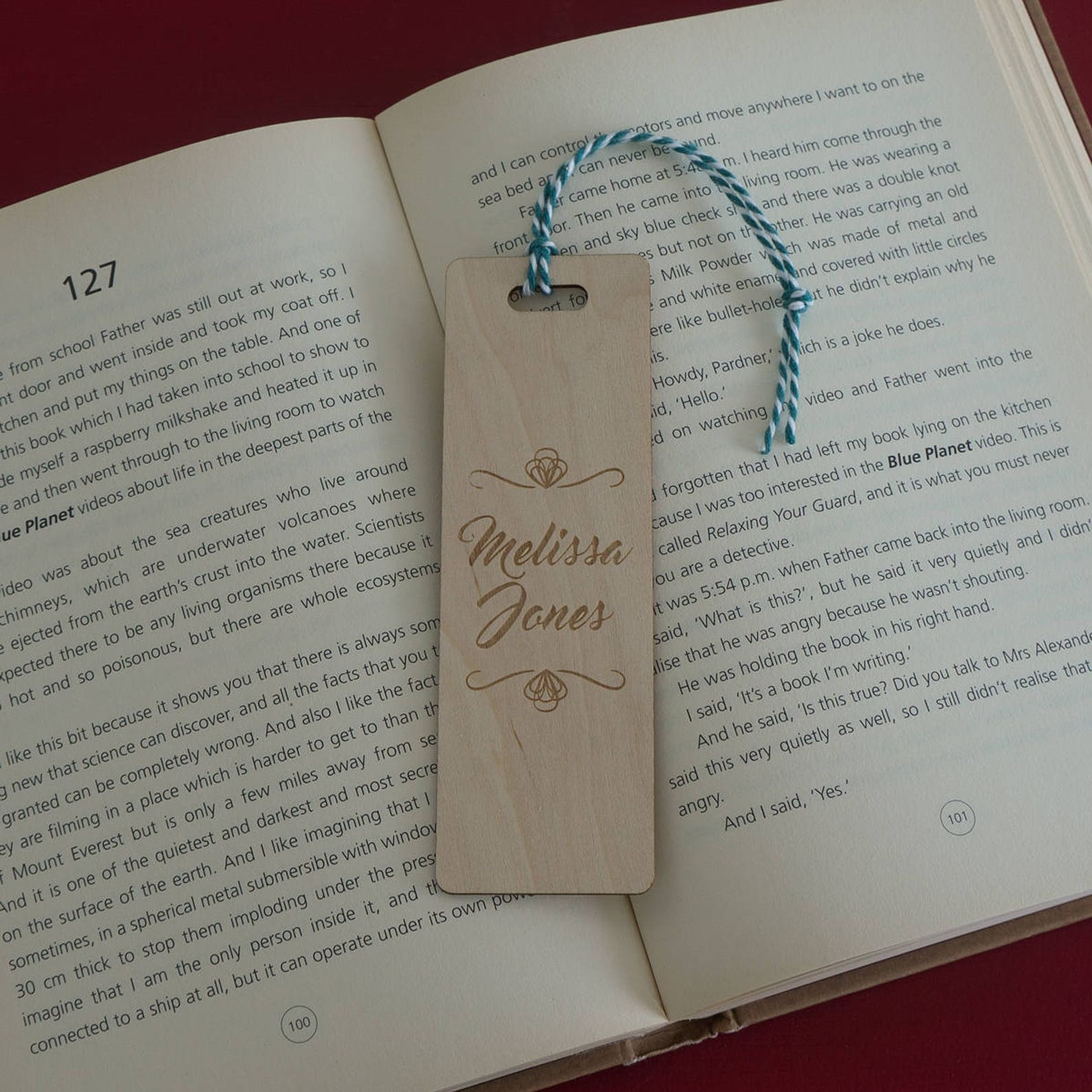 Personalised Bookmark. Engraved Wooden Bookmark With Cursive - Etsy UK